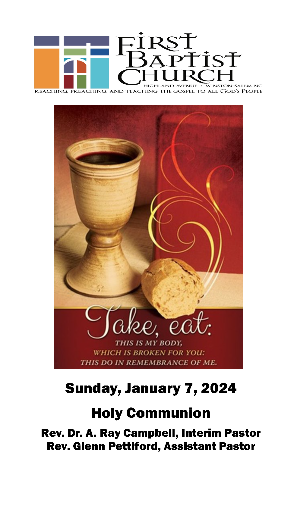 Sunday Bulletins 2024 - First Baptist Church, Highland Avenue