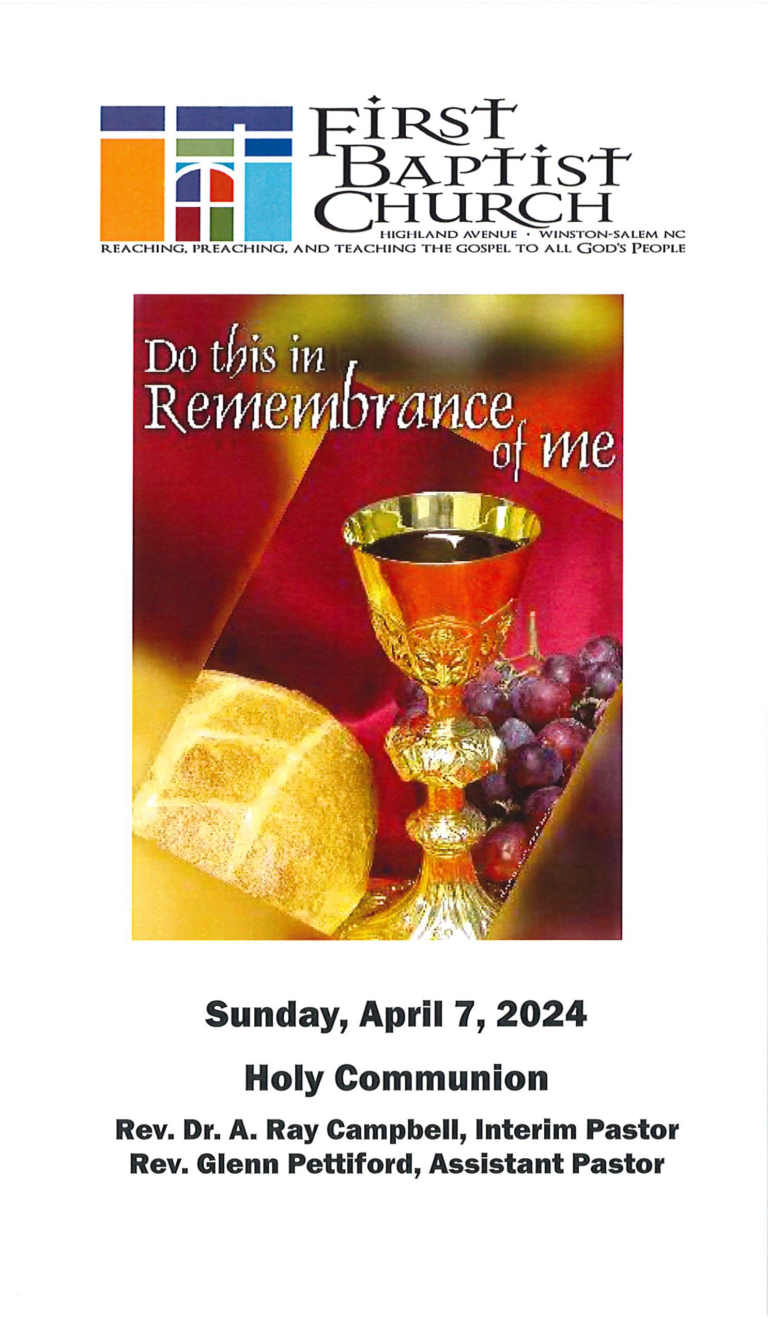 Sunday Bulletins - First Baptist Church, Highland Avenue