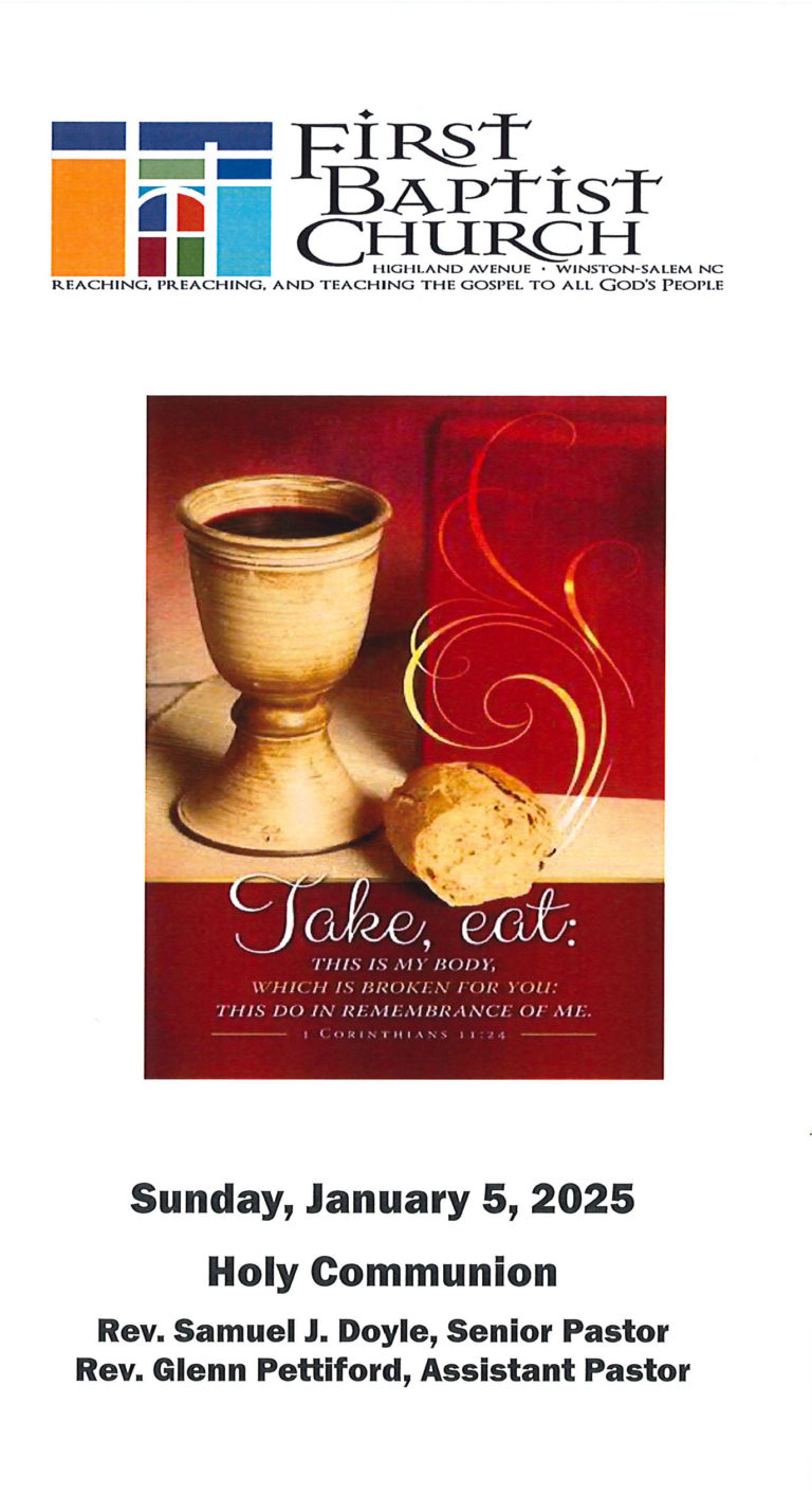 Sunday Bulletins 2025 - First Baptist Church, Highland Avenue